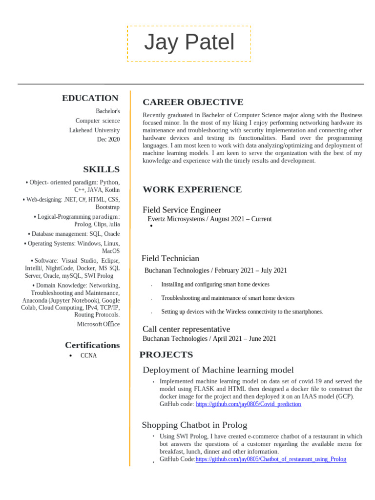 Resume_t | PDF | My Sql | Computing