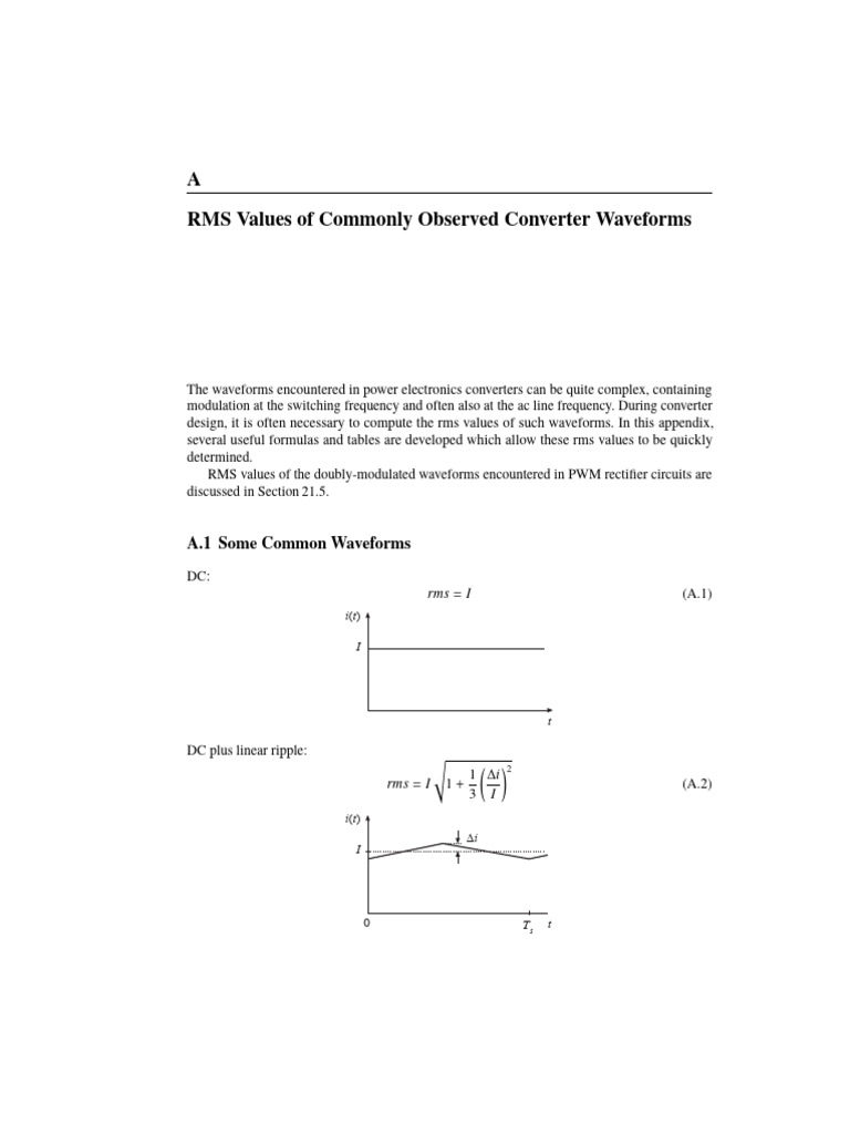 AppA | PDF | Root Mean Square | Power Electronics