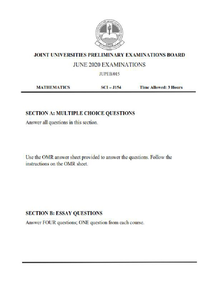 2020 Mathematics | PDF