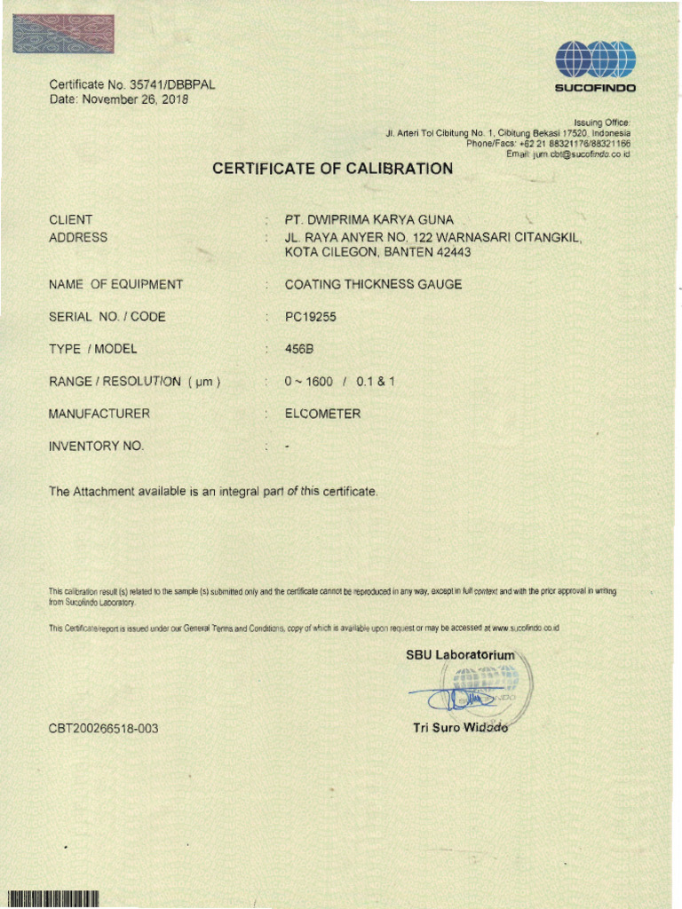 DFT Certificate | PDF