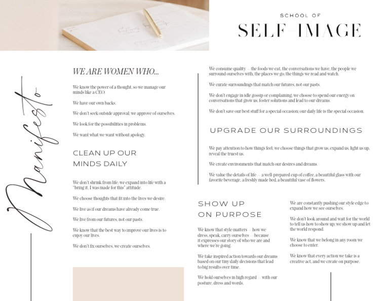 Self Image Manifesto | PDF