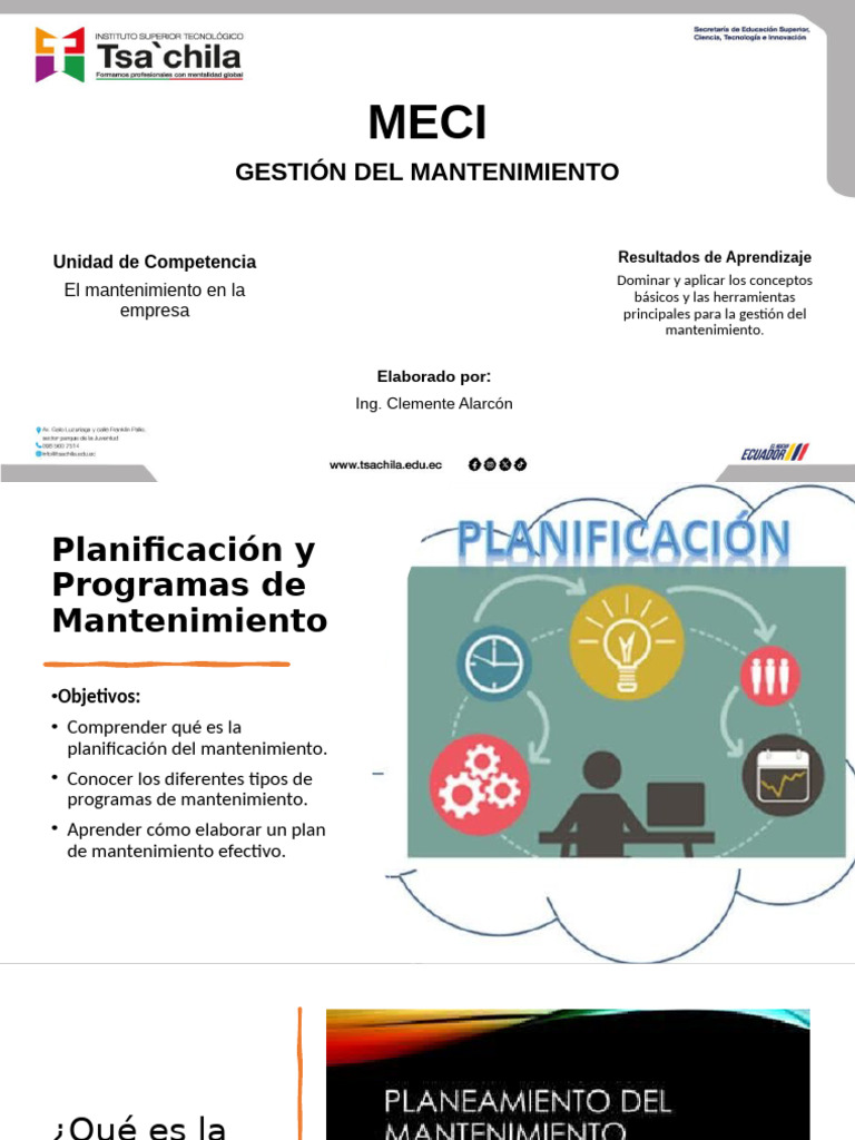 Semana 1 Planificación y Programas de Mtto | PDF | Planificación | Programa de computadora