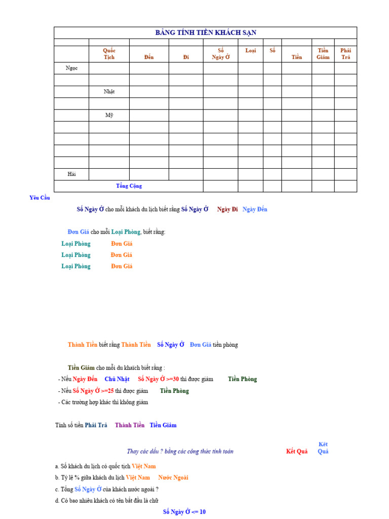 Bai Tap Thuc Hanh Excel 5 | PDF