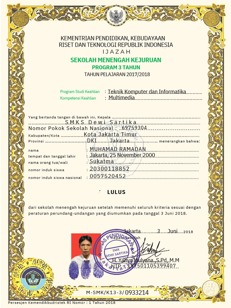 Ijazah Muhamad - 20241205 - 083149 - 0000 | PDF