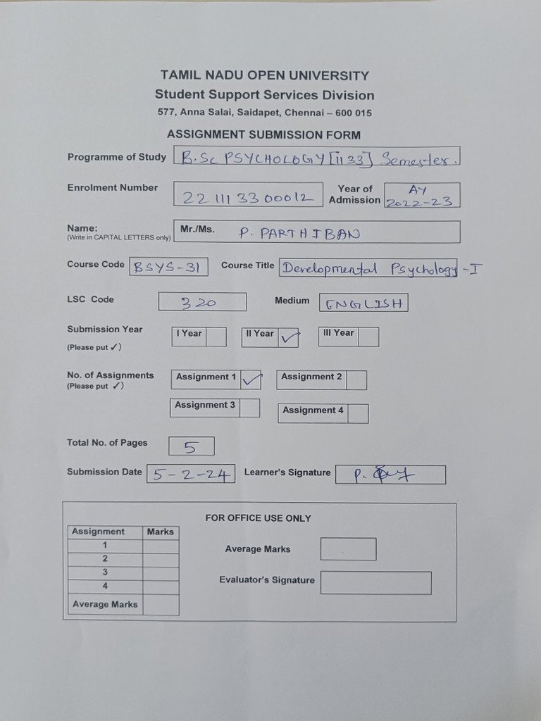 Developmental psychology-1,assign-1 | PDF