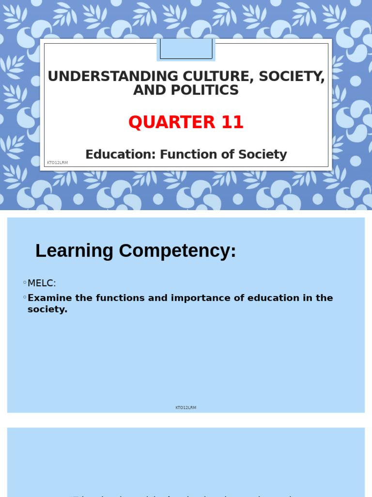 Functions of Education in Society | PDF | Self Actualization | Learning