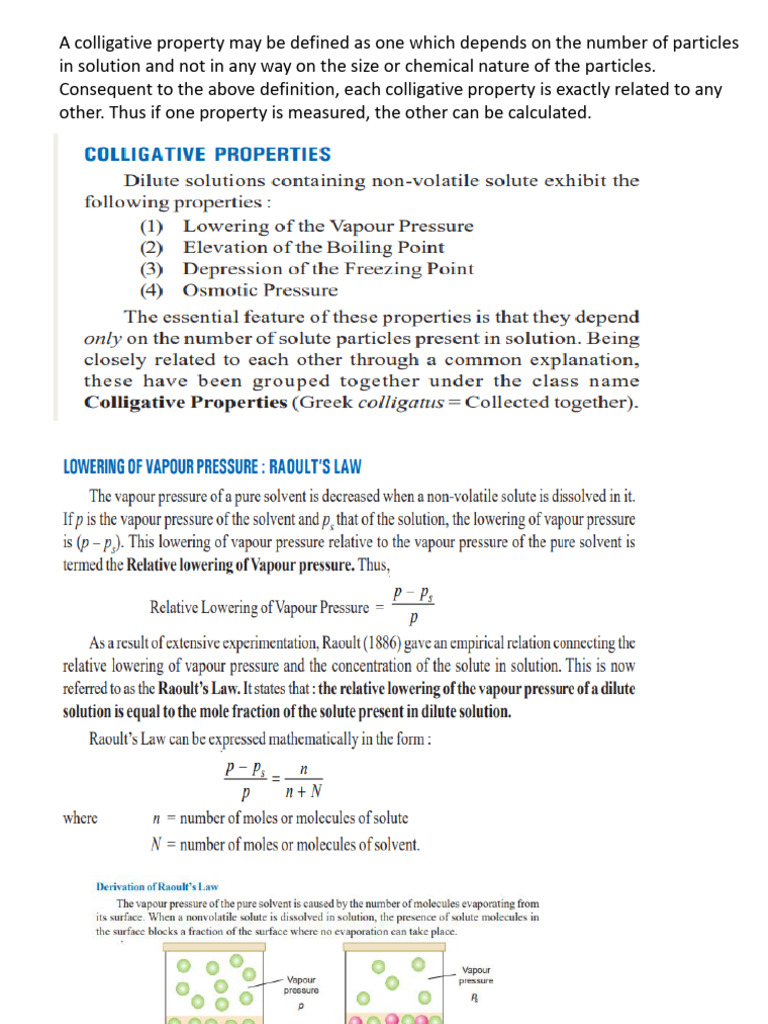Theory of Dilute Solutions | PDF