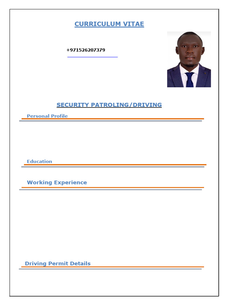 CV For Security Patroling Jamiru 2 | PDF | Securities | Surveillance