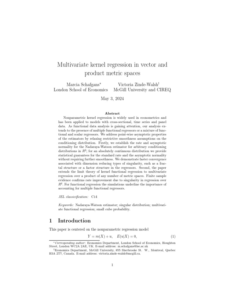 Multivariate Kernel Regression Analysis | PDF | Regression Analysis ...