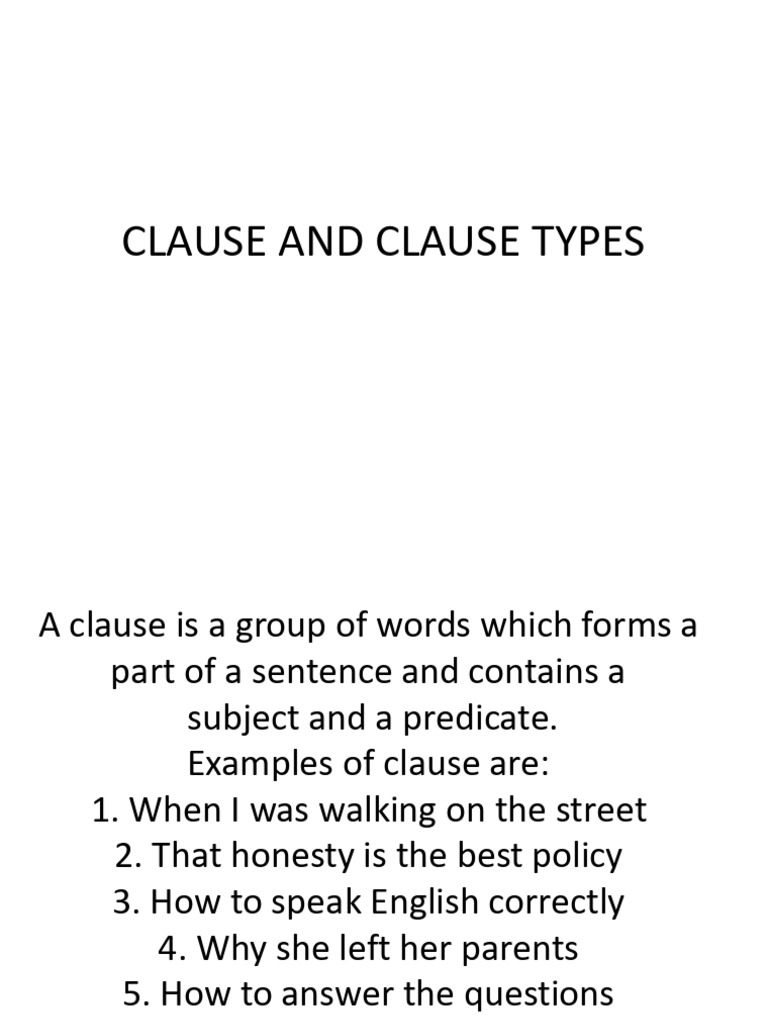 Gst111 - Clause and Clause Types | PDF | Verb | Clause