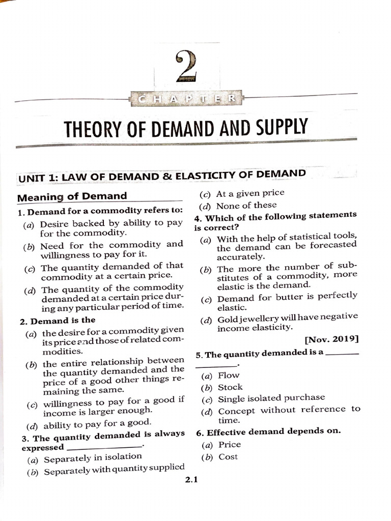 theory of demand and supply | PDF