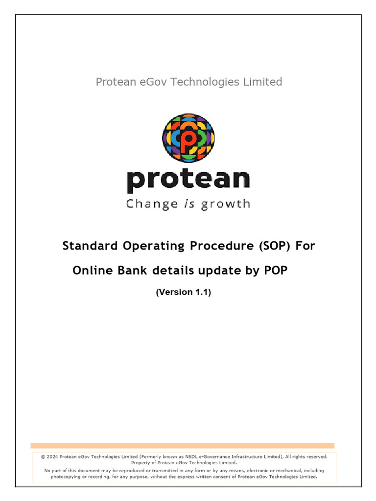 SOP for Online Bank Details Update | PDF | Software | Computing