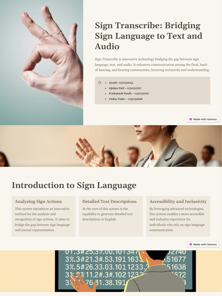Sign Transcribe Bridging Sign Language To Text and Audio | PDF | Speech ...
