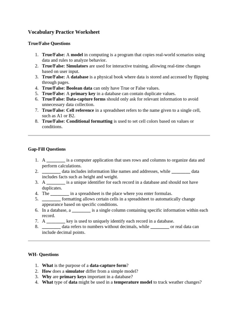 Computing Grade 6 Unit 3 Comprehension | PDF | Spreadsheet | Databases