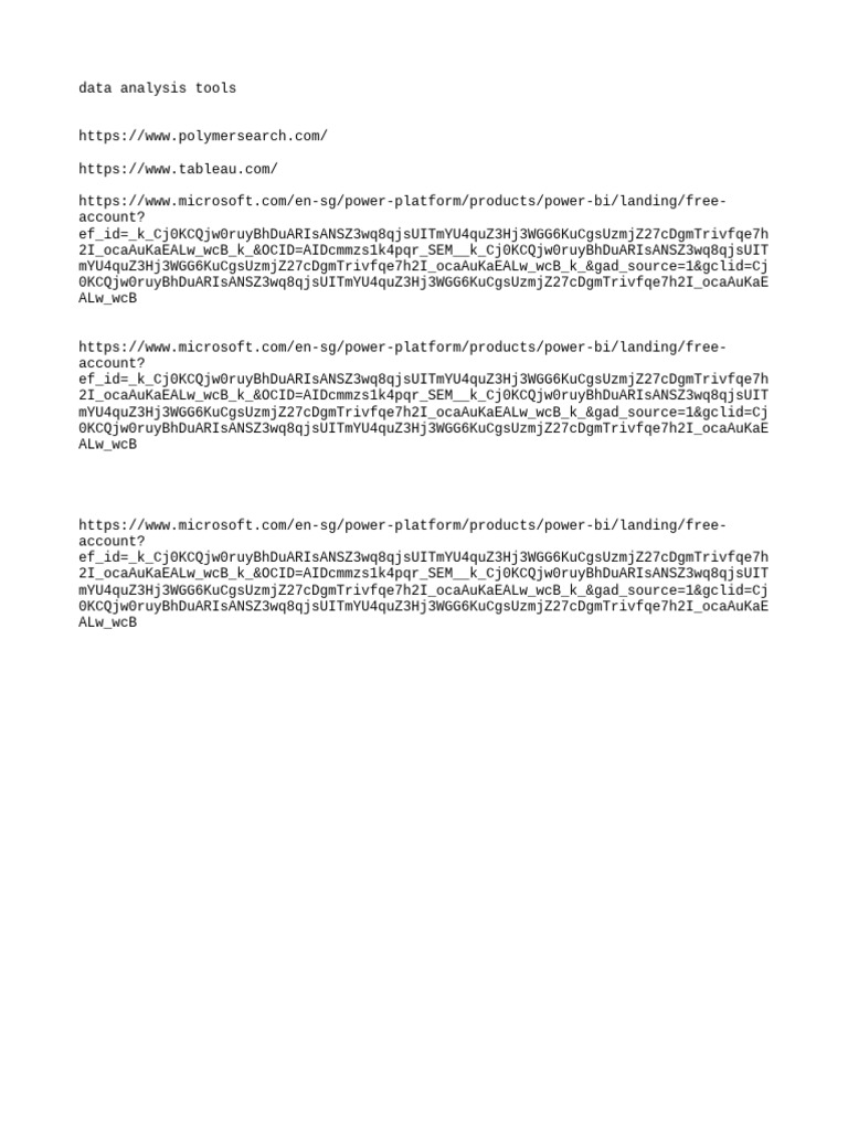 data analysis tools | PDF data analysis tools | PDF