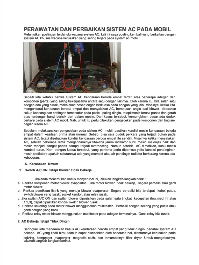 PDF Perawatan Ac Mobil | PDF