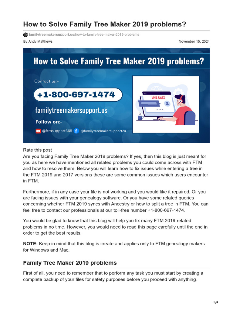 Fixing Family Tree Maker 2019 Issues | PDF | Booting | Software