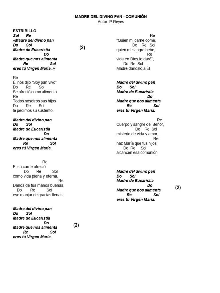 Madre Del Divino Pan | PDF | eucaristía | María, madre de Jesús