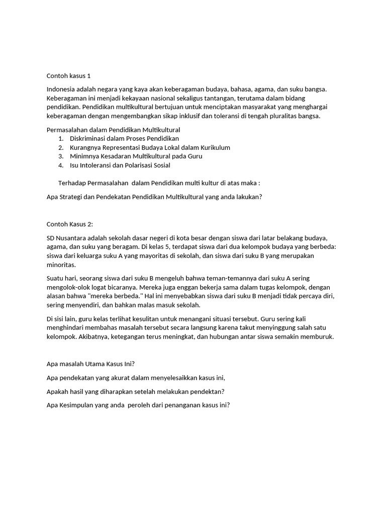 Pendidikan Multikultural di Indonesia | PDF