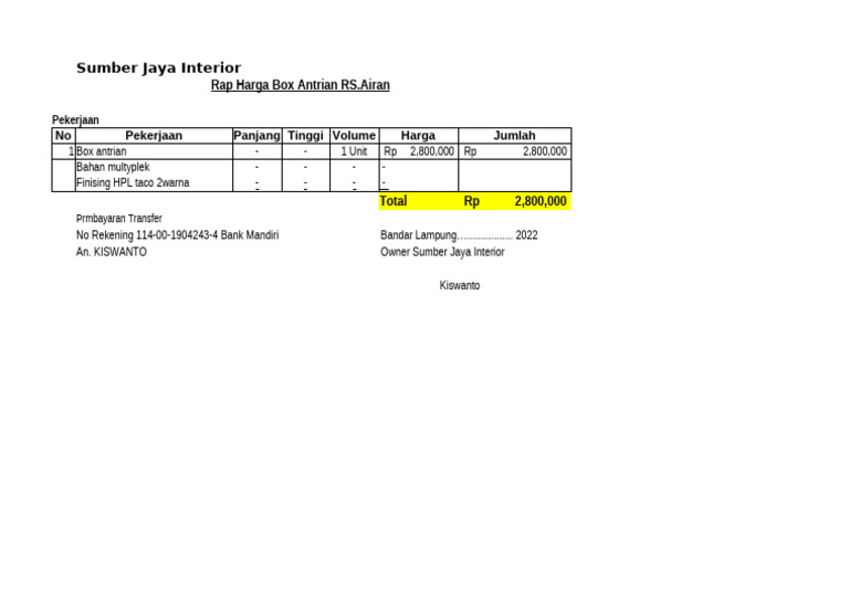 BOX ANTRIAN RS AIRAN | PDF