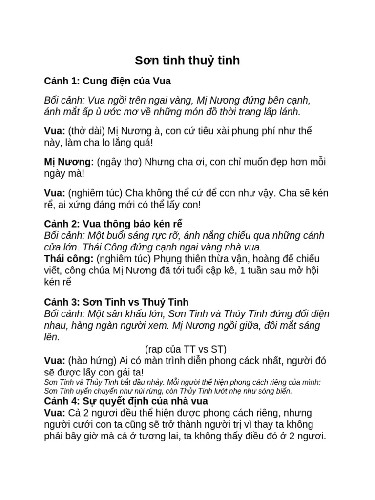 Sơn Tinh Thu Tinh | PDF