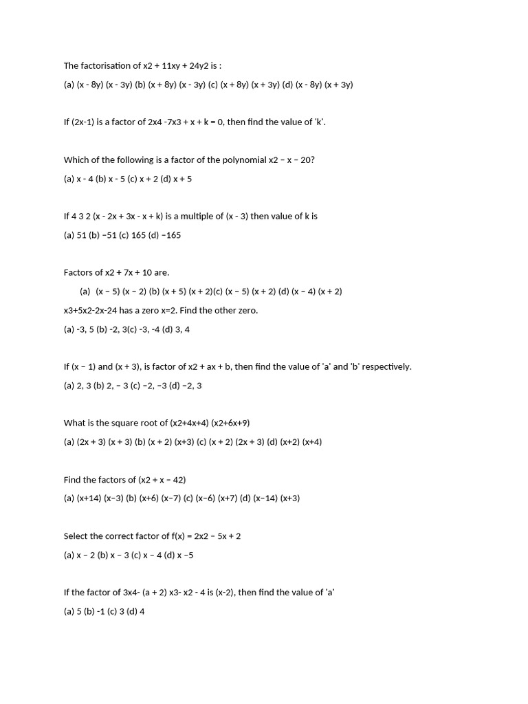 Factors Pdf