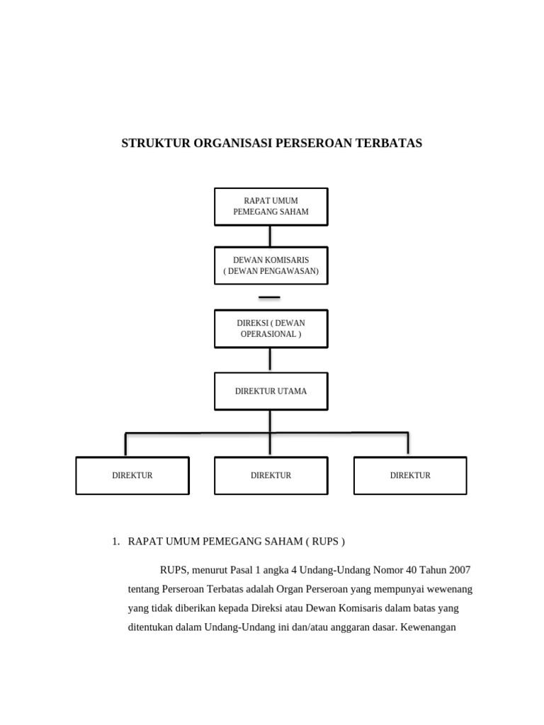 STRUKTUR ORGANISASI PERSEROAN TERBATAS | PDF