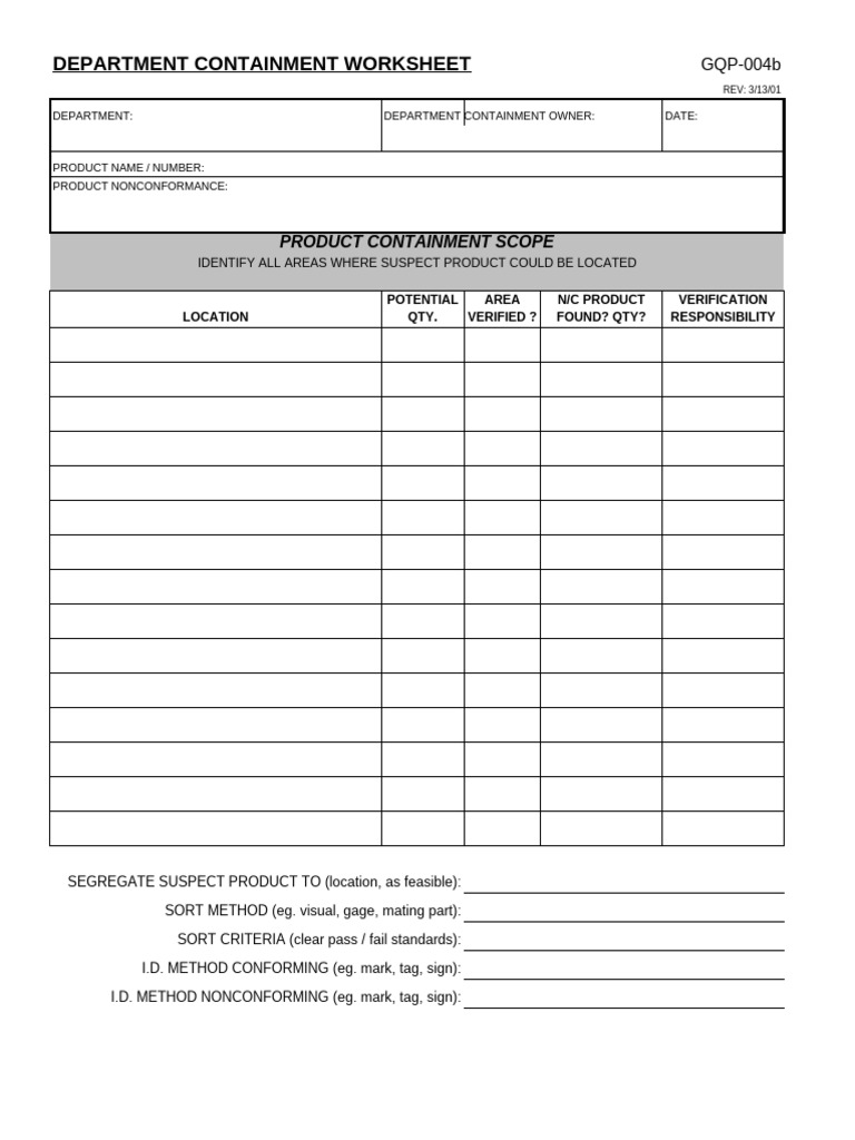 Containment Sheet | PDF