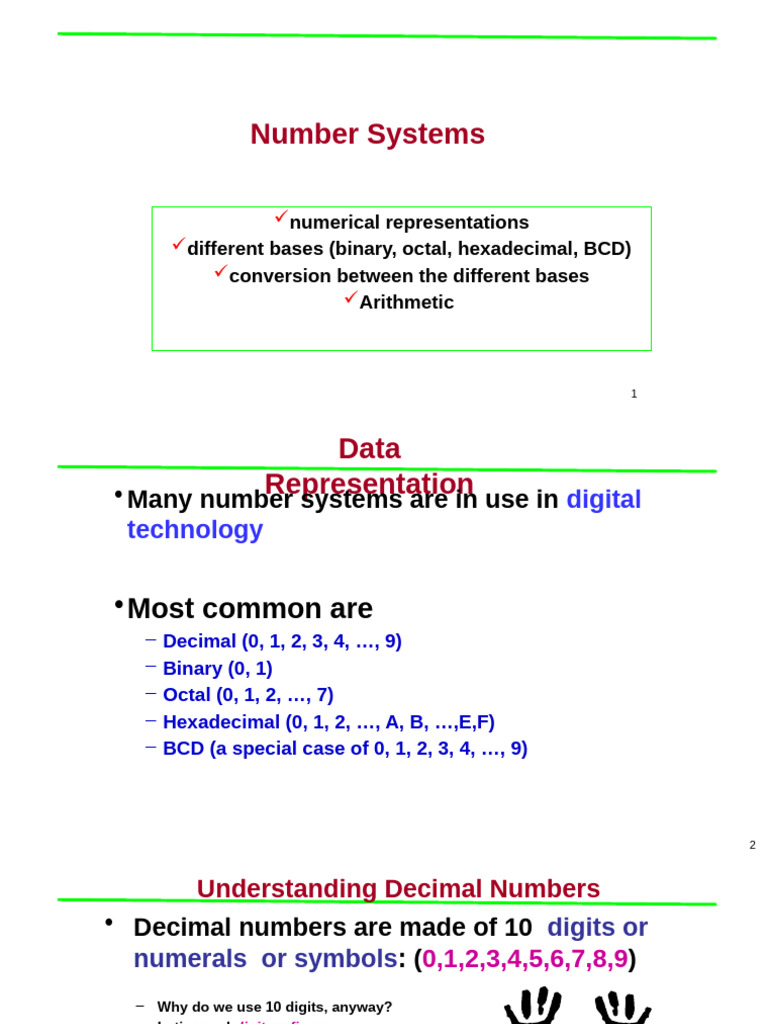 Number Systems and Base Conversions | PDF | Decimal | Binary Coded Decimal