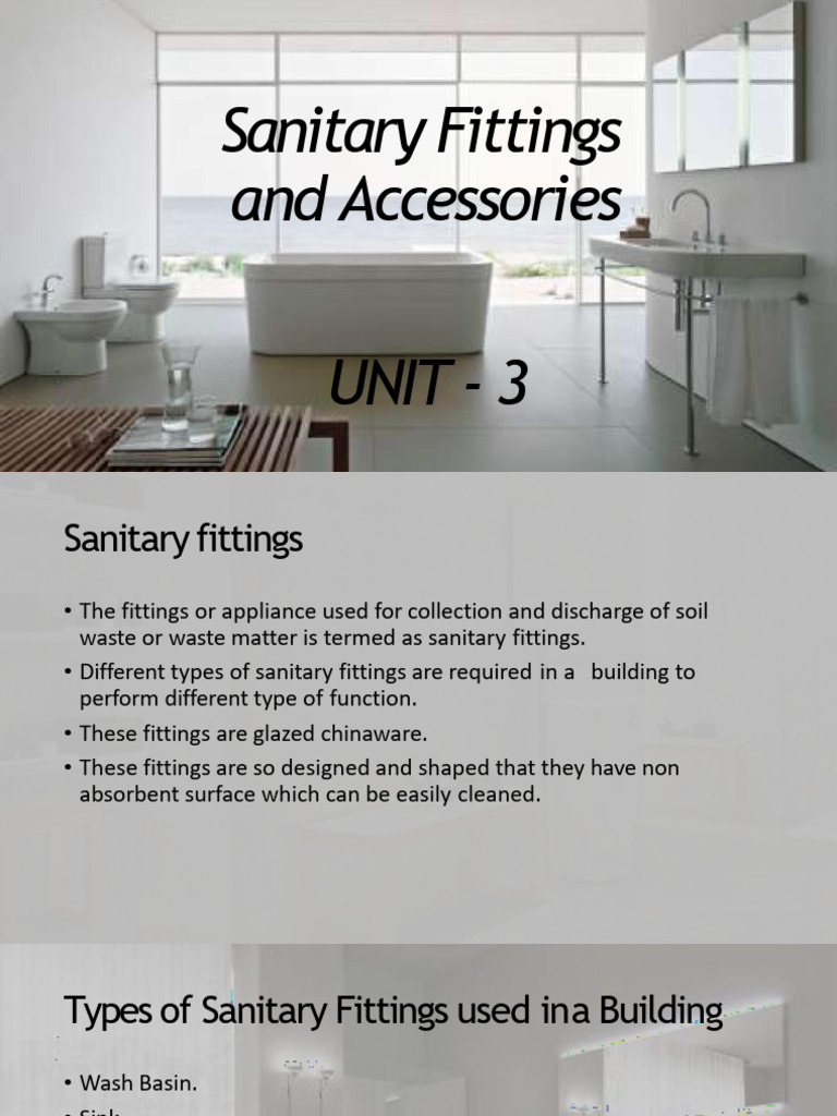 Unit 2 - Sanitary Fittings | PDF | Sink | Shower