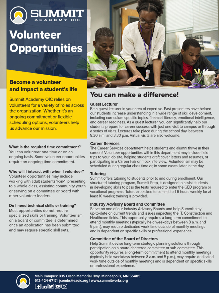 Summit Volunteer Flyer 2021 | PDF | Volunteering