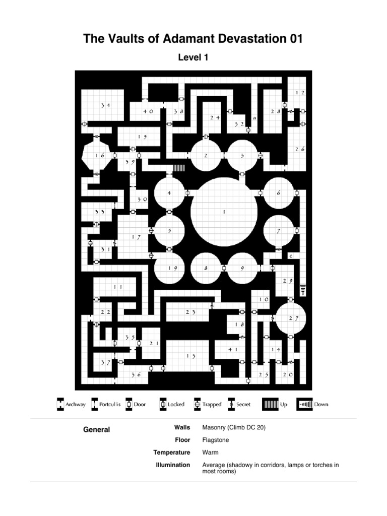Dungeon Map: Vaults of Adamant Devastation | PDF