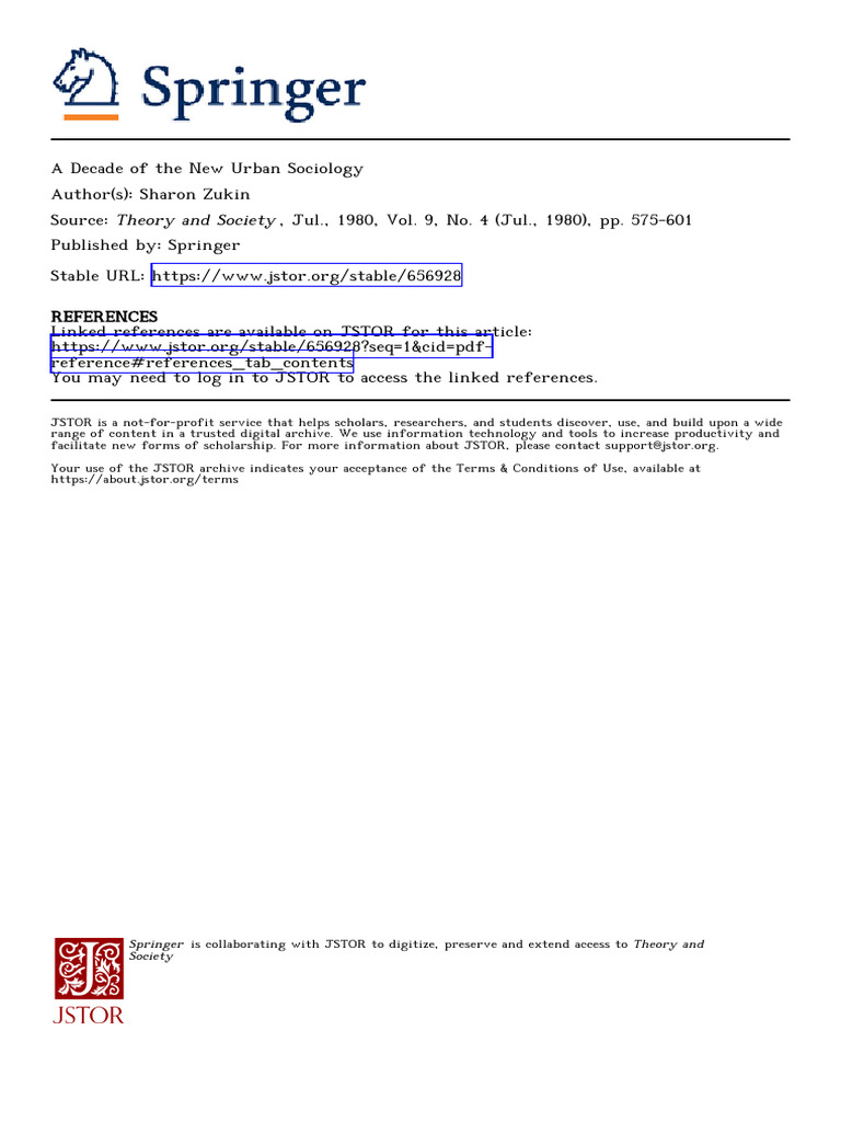 New Urban Sociology: A Decade Review | PDF | Sociology | Capitalism