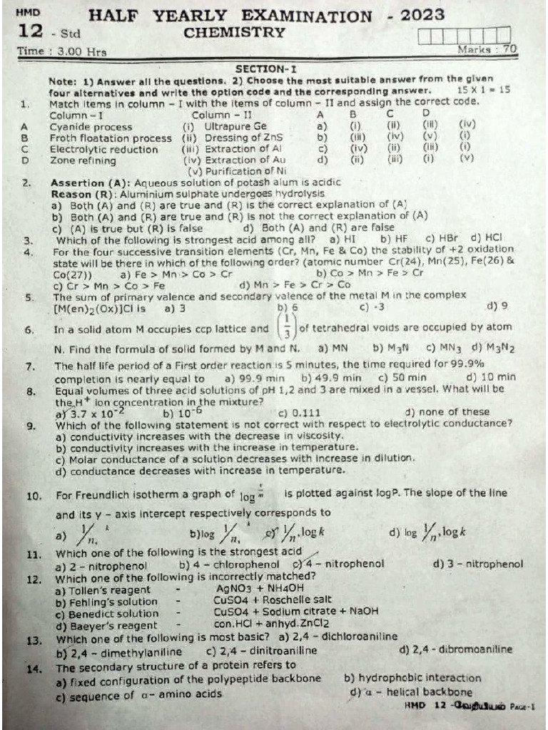 12th-Chemistry-EM-Half-Yearly-Exam-2023-Question-Paper-Madurai-District-English-Medium-PDF ...