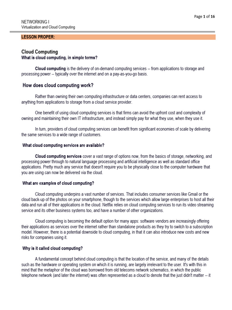 Cloud Computing Basics and Benefits | PDF | Cloud Computing | Software As A Service