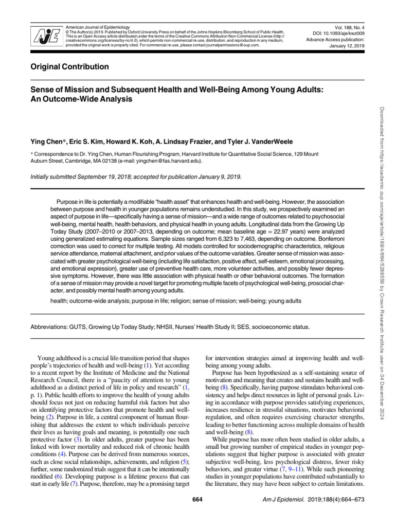 Original Contribution: Ying Chen, Eric S. Kim, Howard K. Koh, A ...