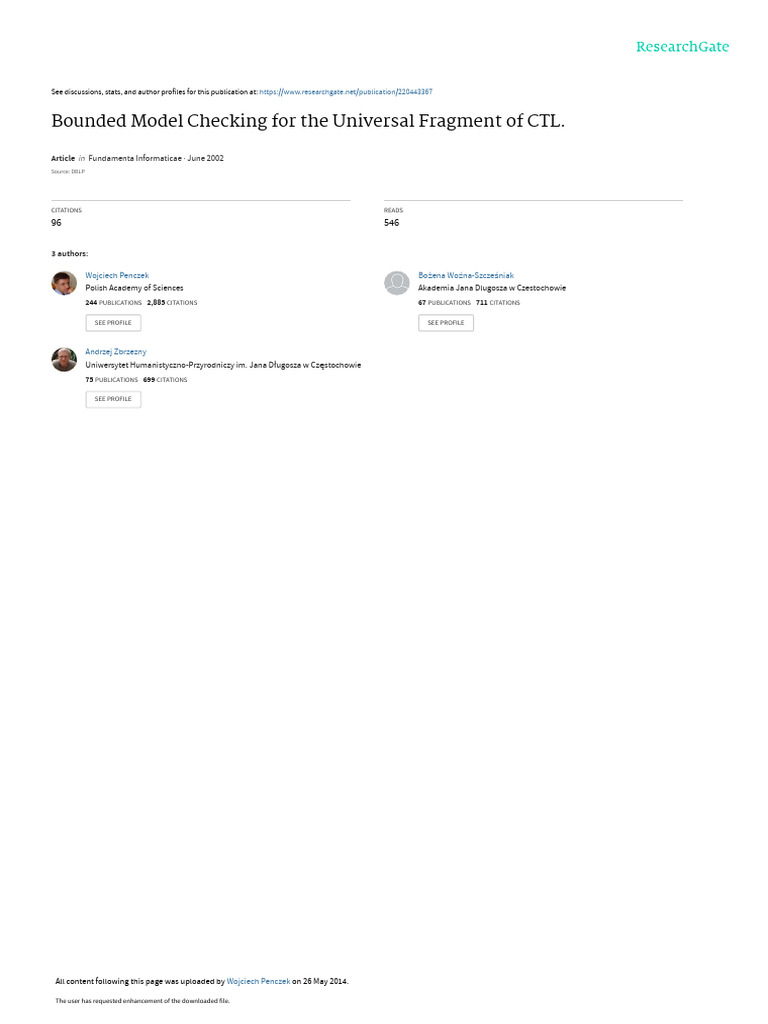 Bounded_Model_Checking_for_the_Universal_Fragment_ (1) | PDF | Formal Methods | Mathematical Logic