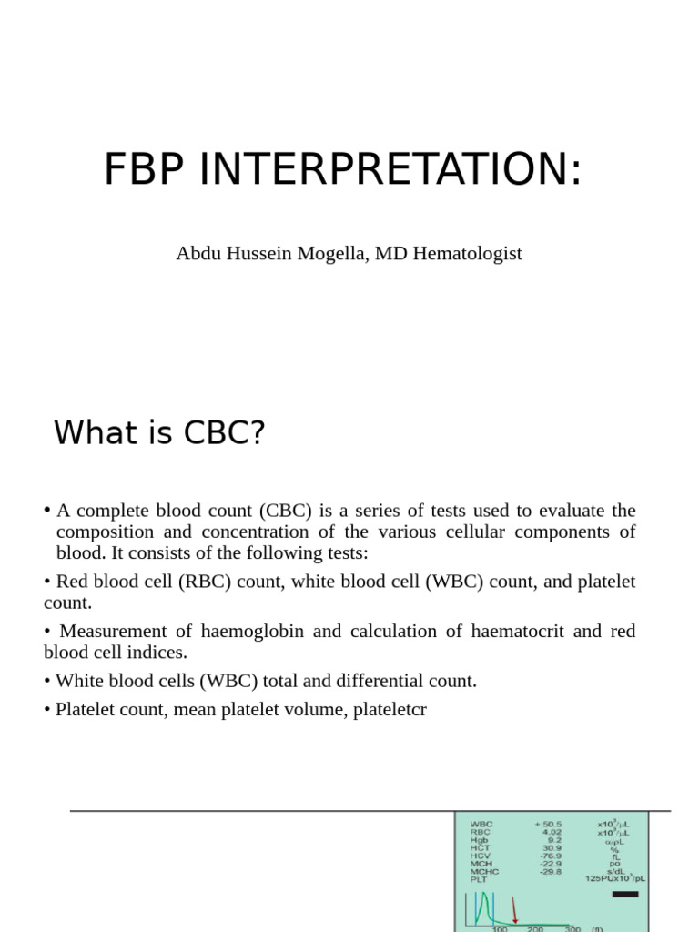 CBC Presentation | PDF | Anemia | Vertebrates
