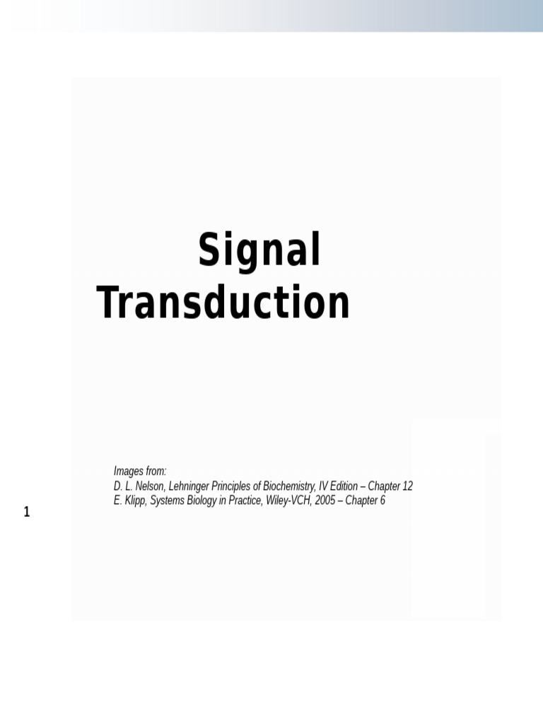 Lecture Signal Transduction Pdf Cell Signaling Kinase