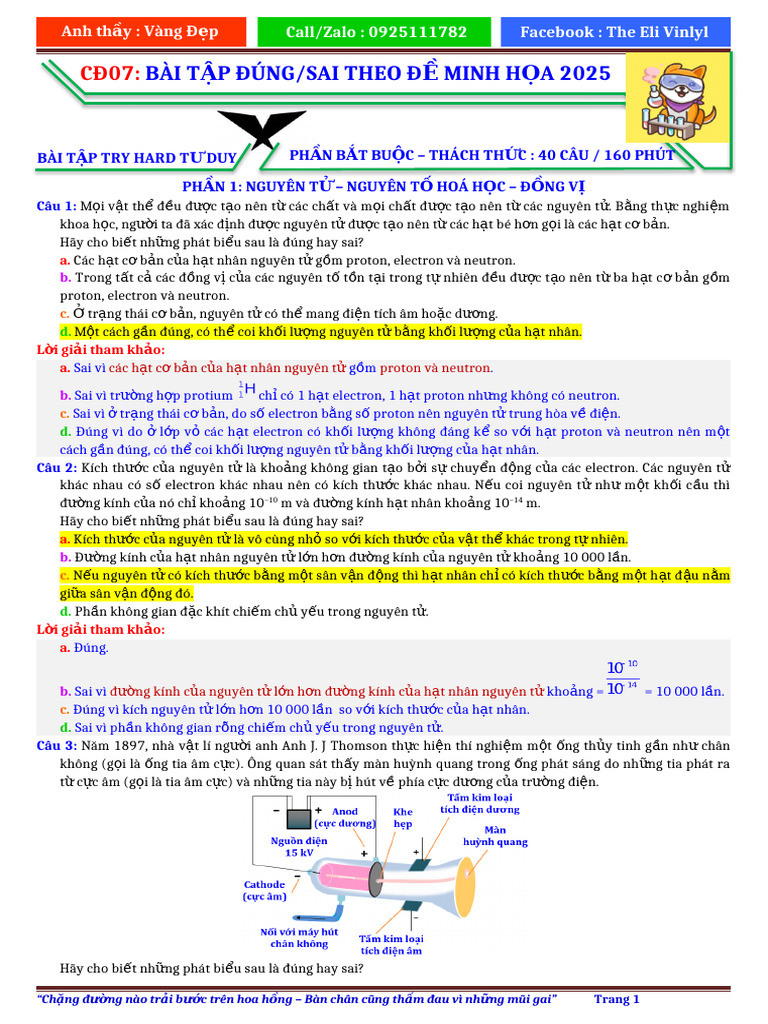 Trắc nghiệm đúng sai | PDF
