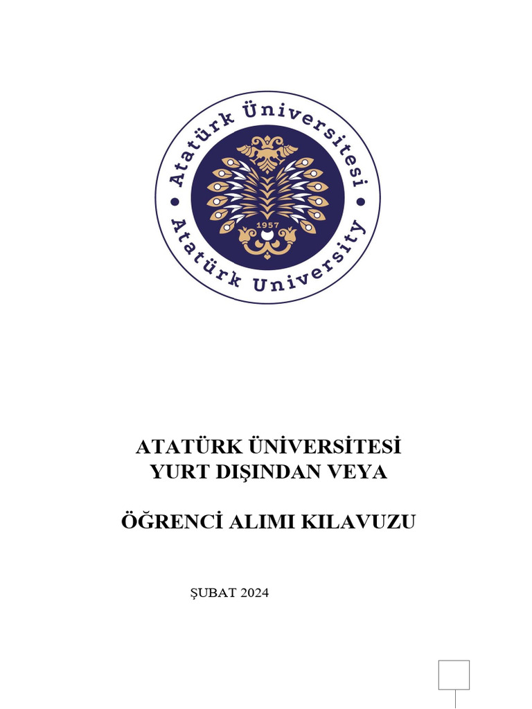 2024 Atauni Yabanci Uyruklu Ogrenci Alimi Kilavuzu | PDF