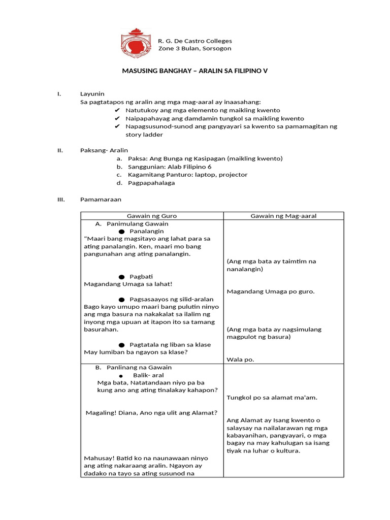 Masusing Banghay Aralin (Pormat) - 2 | PDF