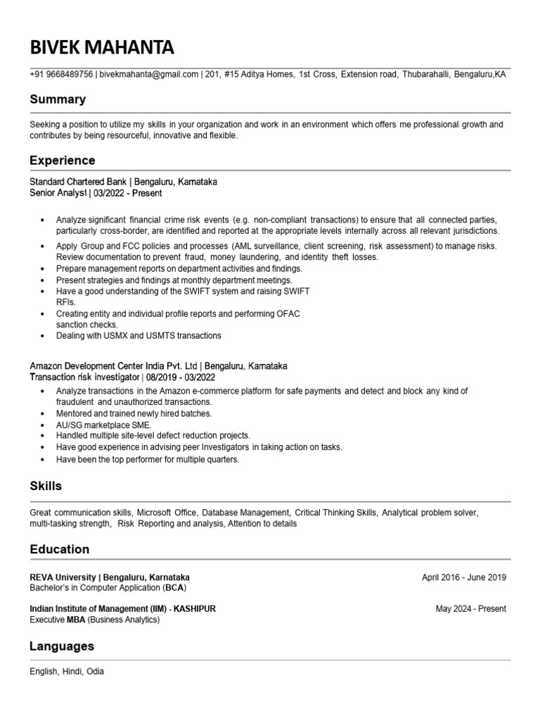 Bivek Updated Resume | PDF