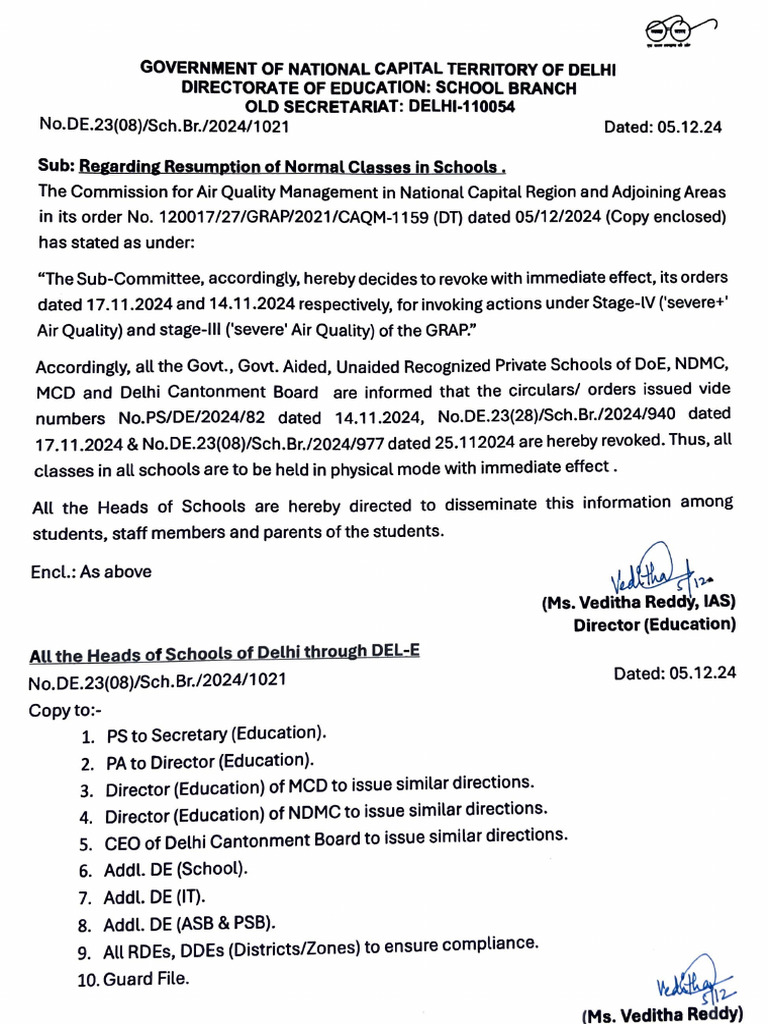 Resumption of Physical Classes in Schools | PDF