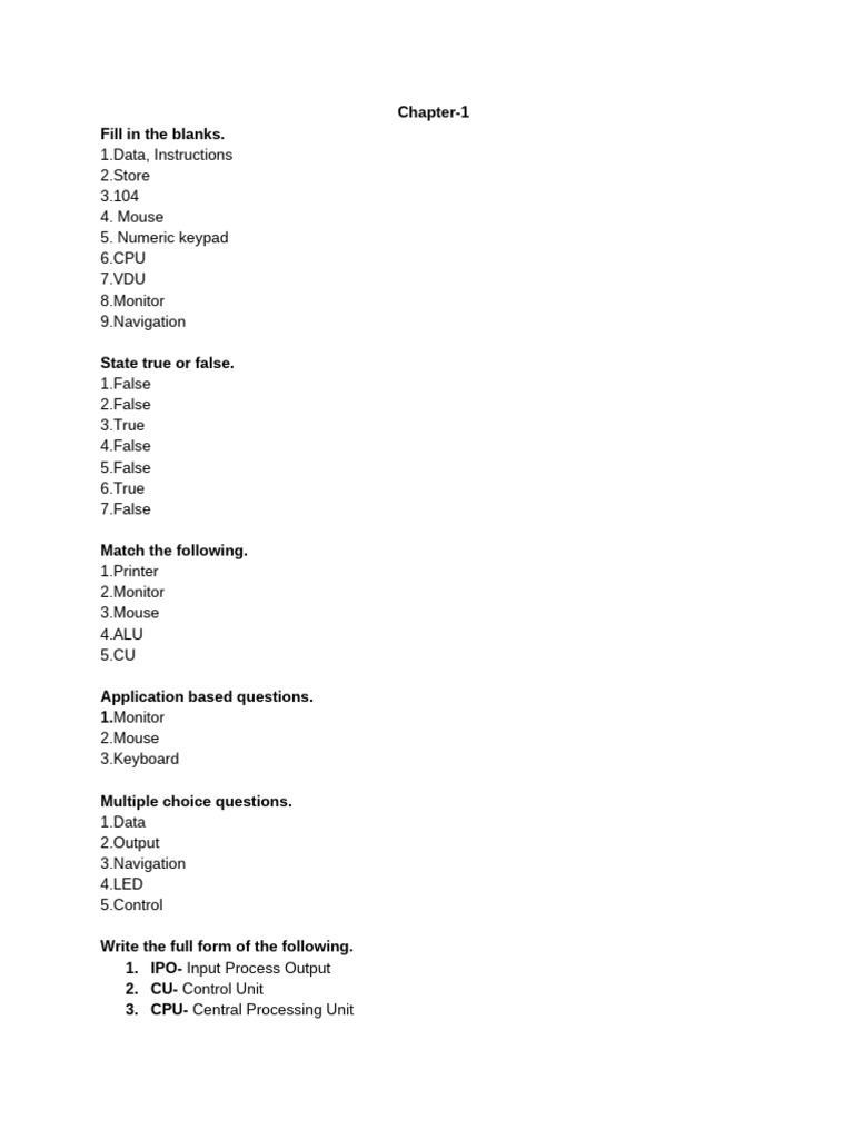 Chapter 1: Computer Basics Overview | PDF
