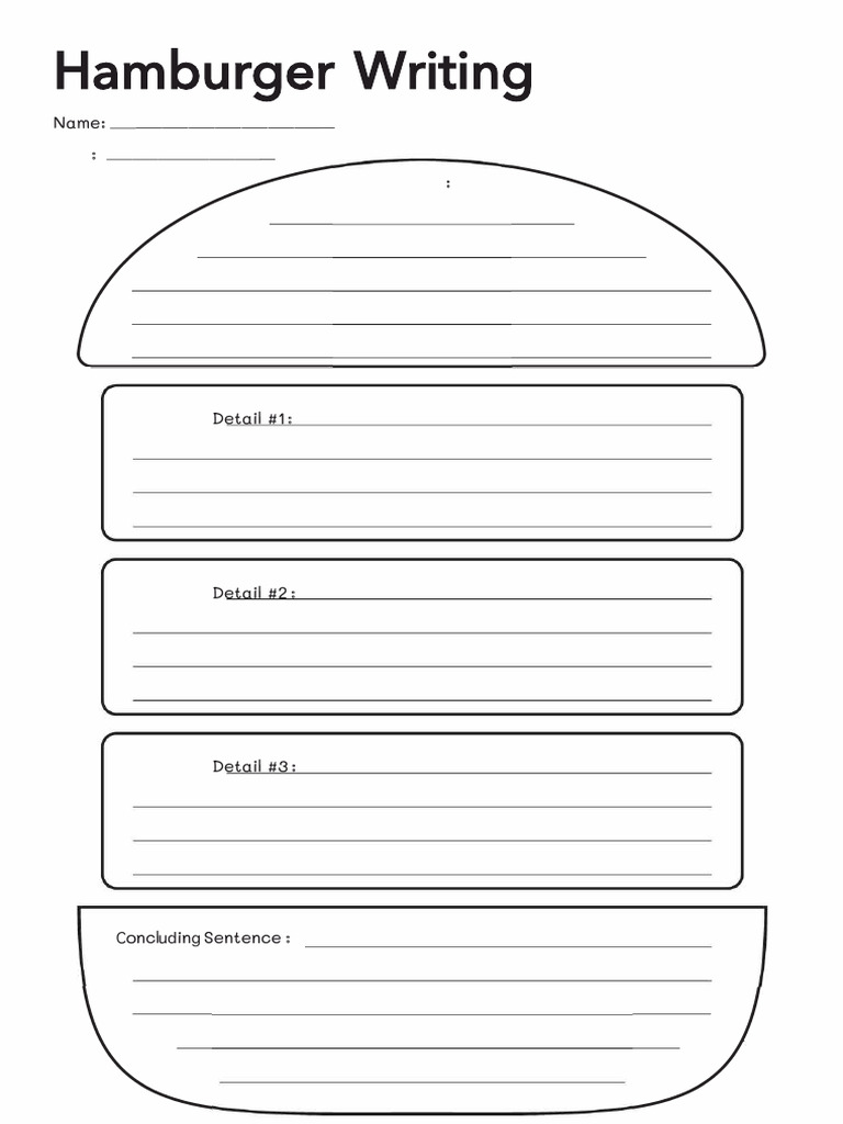 Hamburger Writing Template | PDF