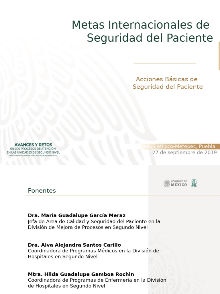 1 Metas Internacionales de Seg de Paciente | PDF | Seguridad del ...
