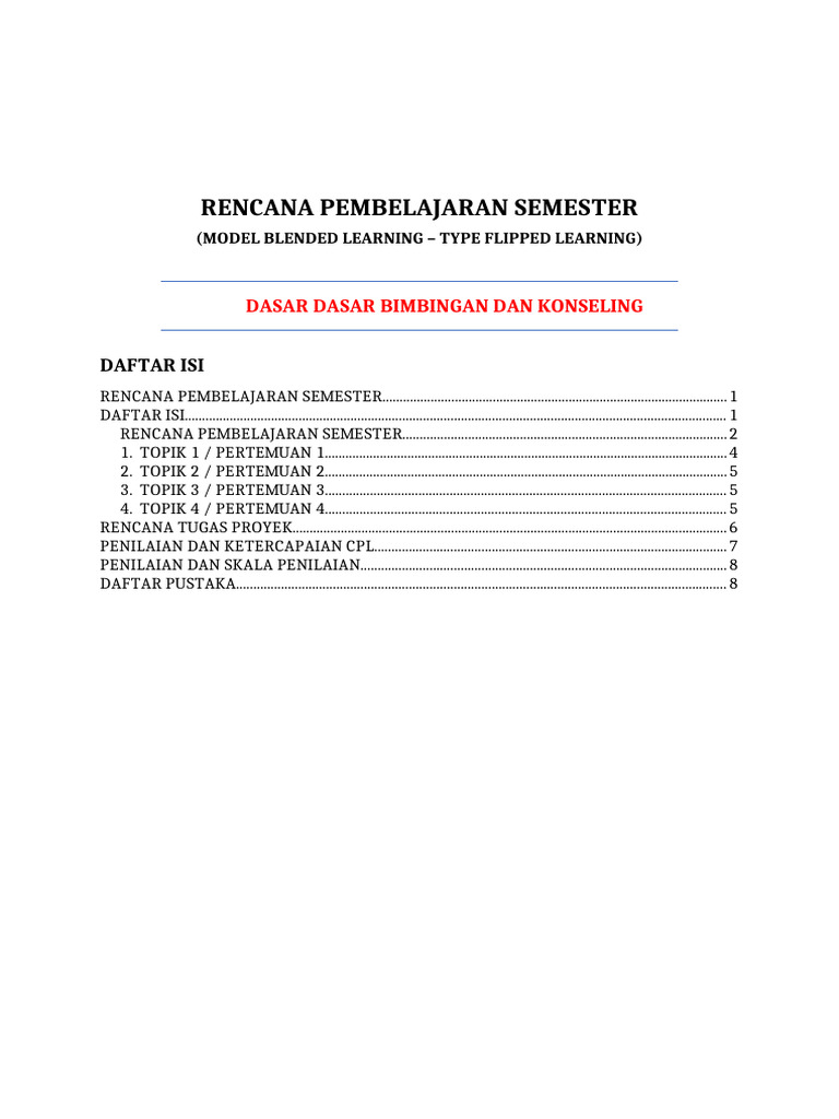 Templet Penyusunan RPS | PDF