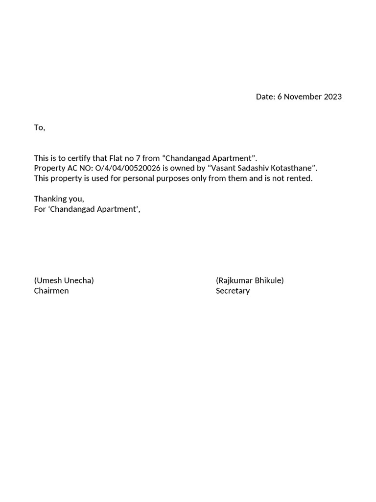 No Objection Letter Pdf 8080