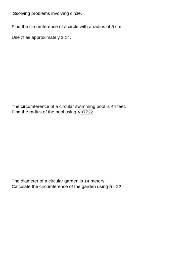 Solving Problems Involving Circle | PDF